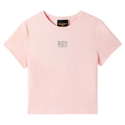 BOYLONDON美式修身短款幻彩闪光翅膀短袖2026春夏女款T恤W01919