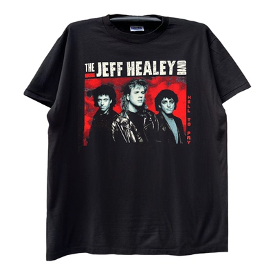The Jeff Healey Band乐队美式复古街头休闲风宽松落肩短袖T恤