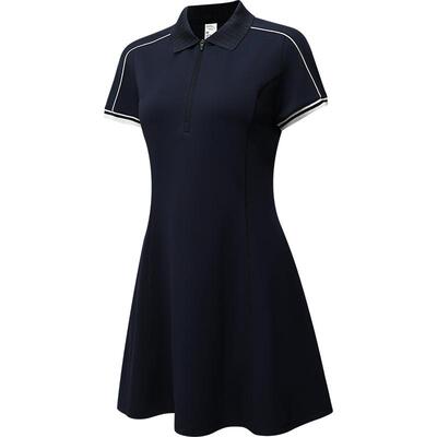 本来BENLAI女士针织短袖连衣裙2025秋季新款修身a字裙子BNT750001