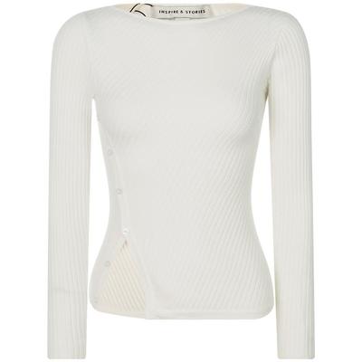 INSPIRE&STORIES开叉坑条针织衫