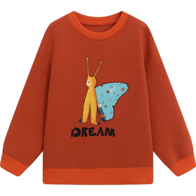 播broadcute童装卫衣男童女童宽松休闲印花套头圆领上衣KEQ4I011