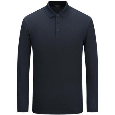 哈特马克斯2025年春男士SORONA弹力吸湿休闲长袖polo正肩棉T恤男