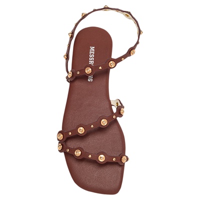 MESSRSDING牛皮凉鞋休闲度假风棕