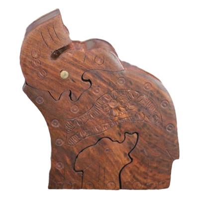 尼泊尔实木动物首饰机关盒木盒