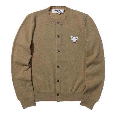 PLAY针织开衫白色爱心刺绣