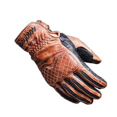 机车复古做旧真皮触屏手套透气