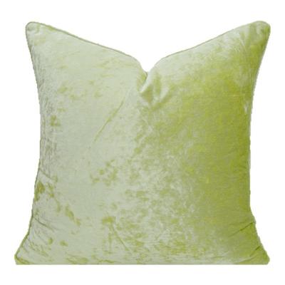 法式黄绿色抱枕轻奢刺绣靠枕
