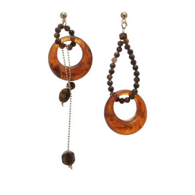 不对称秋冬美拉德新中式耳环