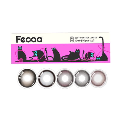 【原生自然】Fecaa菲可美瞳大直径日抛10片装蓝灰棕彩色隐形眼镜