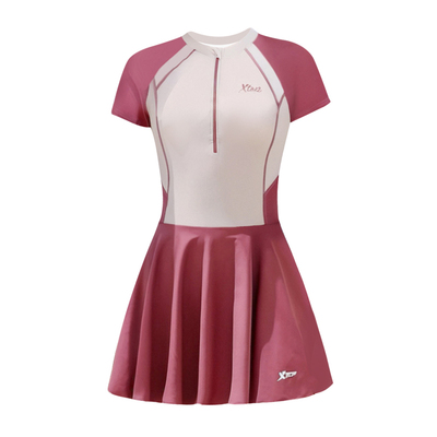 特步2025新款遮肚显瘦连体游泳衣