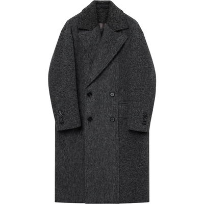 JDV商场同款男士深灰双排扣大衣