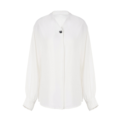 LYNEE【黑标 静奢时光】柔性职场白衬衫女2026设计感白色宽松衬衣