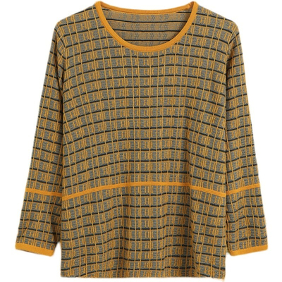 香港春季桑蚕丝七分袖针织衫t恤