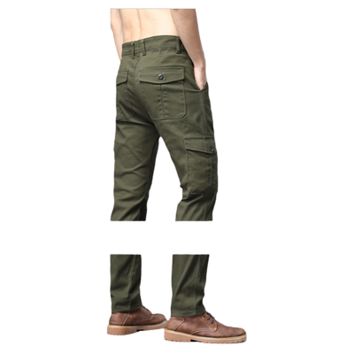 秋冬弹性工装裤男多袋宽松百搭直筒休闲长裤耐磨修身工作劳保裤子