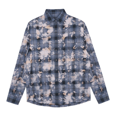 少女斗志外套蓝格特殊烧毁工艺