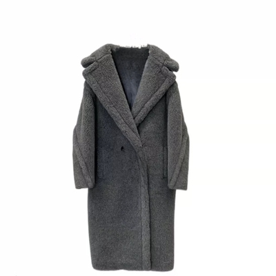 M家中长款羊驼毛泰迪熊大衣