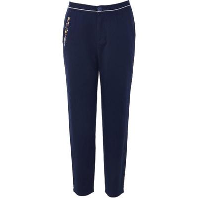 渔牌女装裤子女2024新款春夏季薄款纯棉全棉休闲九分长裤FGGB6232