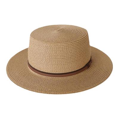 平顶草帽夏季休闲男女夏平沿