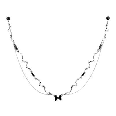 不规则波浪纹蝴蝶项链女轻奢小众百搭款甜酷辣妹锁骨链女网红爆款