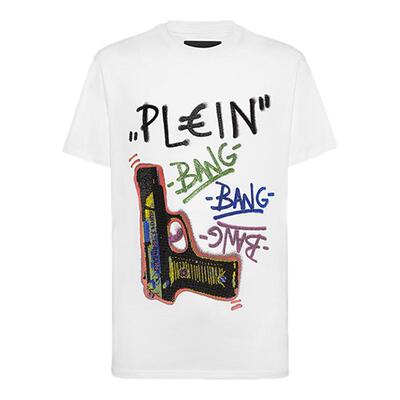 PHILIPP PLEIN 男士时尚个性装饰圆领T恤短袖