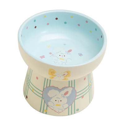 Petdebby钢琴兔猫碗陶瓷狗盆狗碗