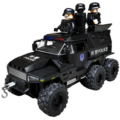 六轮合金防爆装甲车模型越野车