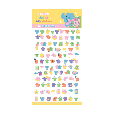 inamazy可爱动物立体泡泡贴纸