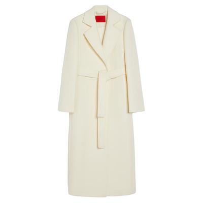 羊毛系带大衣中长款毛呢外套