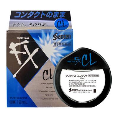 日本参天FX-CL蓝色隐形眼镜眼药水止痒消炎滴眼液12ml眼部干涩
