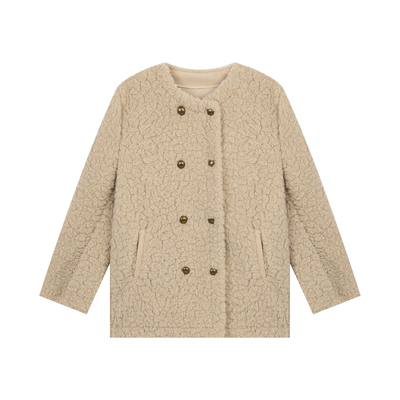 橘子树在哪儿双排扣羊羔毛外套女