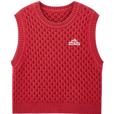 【商场同款】乐町菱格圆领线背心秋冬新年氛围感针织衫C2EFF1323*