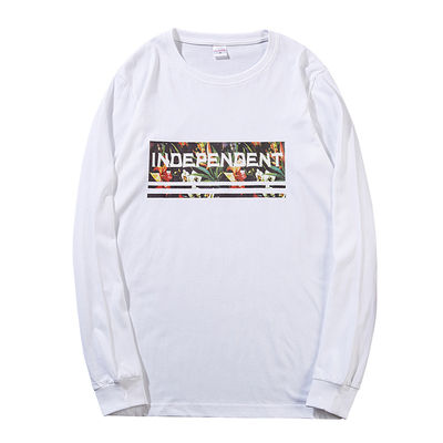 胖子印花肥仔收口打底衫长袖t恤