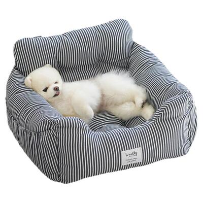 韩代宠物条纹防滑半包围车载窝