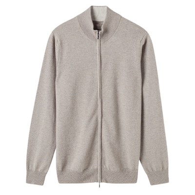 【季末折扣】FALCONERI男士罗纹领口长袖拉链山羊绒针织衫UML228P