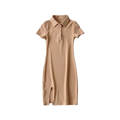 欧美纯色休闲性感打底连衣裙短裙