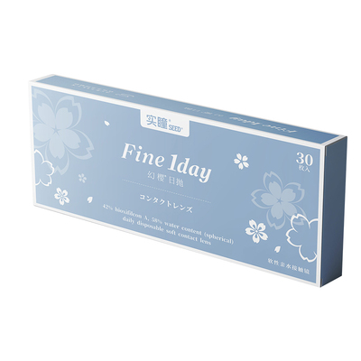 【自营】seed实瞳幻樱日抛进口近视隐形眼镜30片透明白片水润凝胶