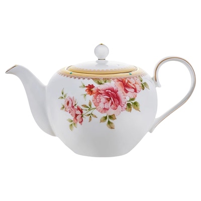 Noritake则武英伦玫瑰骨瓷茶壶