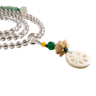 唐景轩白水晶108颗佛珠念珠