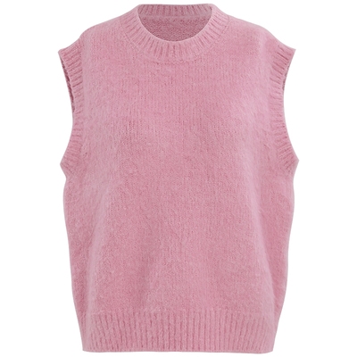 sincethen粉色马甲背心衬衫女