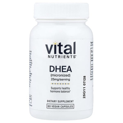Vital Nutrients,DHEA（微粒化），50 毫克，60 粒全素胶囊