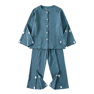 易穿脱护理服100%棉双层纱