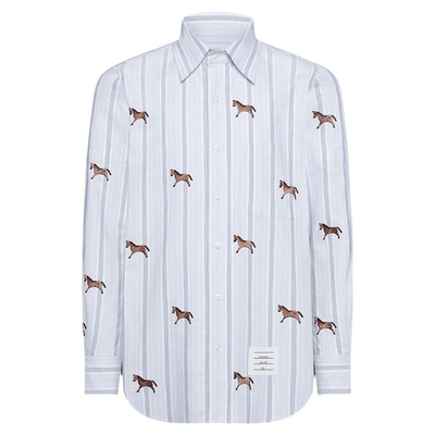 [12期免息][新年系列]THOM BROWNE冬季新品马匹刺绣牛津布衬衫