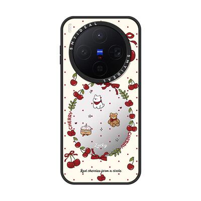 适用vivox200pro手机壳vivox300pro磁吸款vivox100保护壳x300镜面樱桃VIVOX200S小众不撞款PROMINI至尊Ultra