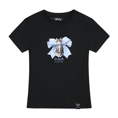 DNAD-WEAR小猫烫画刺绣修身T恤