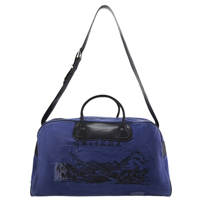 pacshop手提斜挎包棉布pu皮