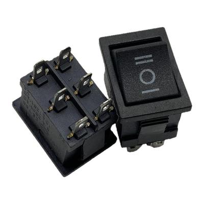 黑红色6脚2档KCD1-202船型开关