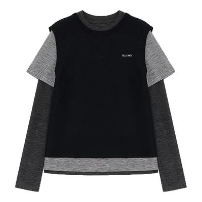 concise-white/简白 25新款女士撞色针织衫三件套银泰百货 301257