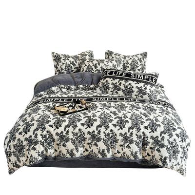 秋冬双面加厚牛奶珊瑚绒被套单件150x200法兰绒面床品床单3四件套