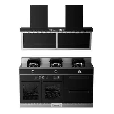 冈田分体集成灶一体家用三头烟灶