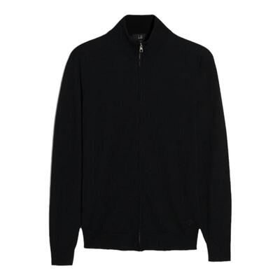 登喜路高领超细羊绒拉链针织衫